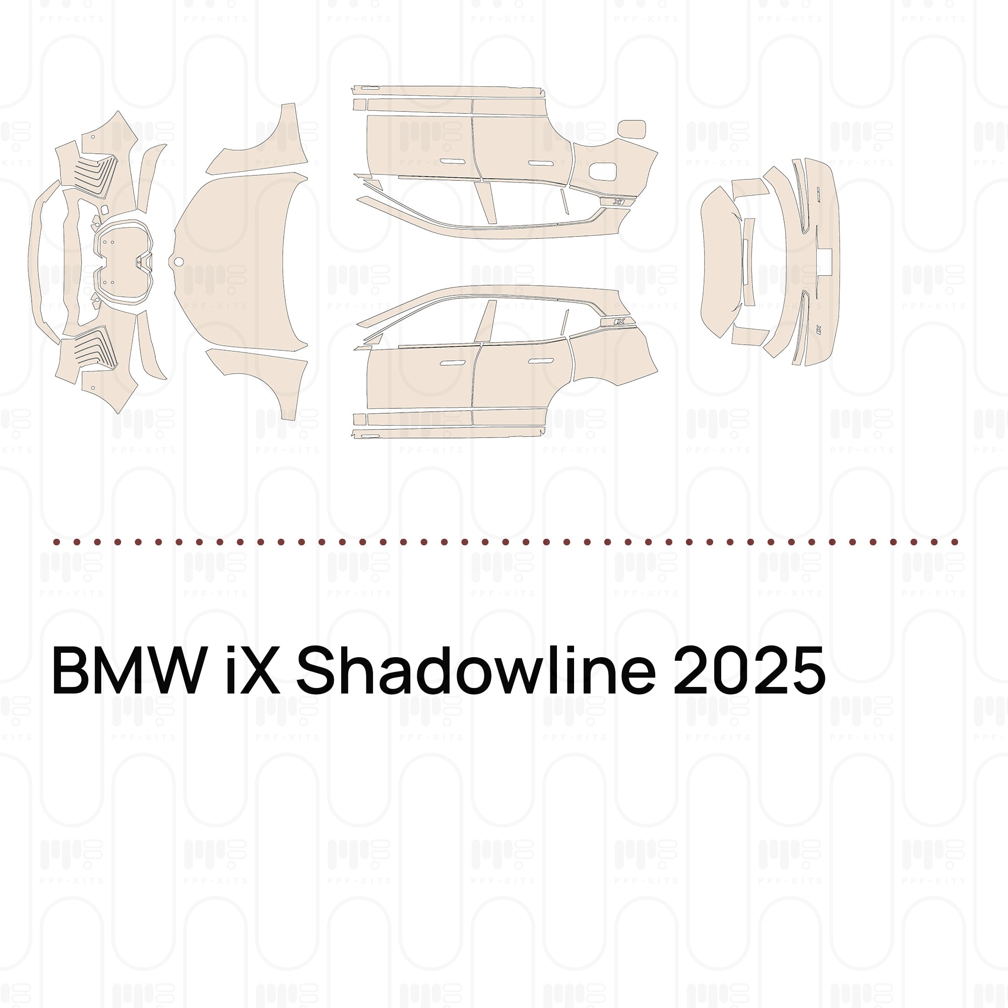 PPF precortado BMW iX Shadowline 2025 – PPF-Kits