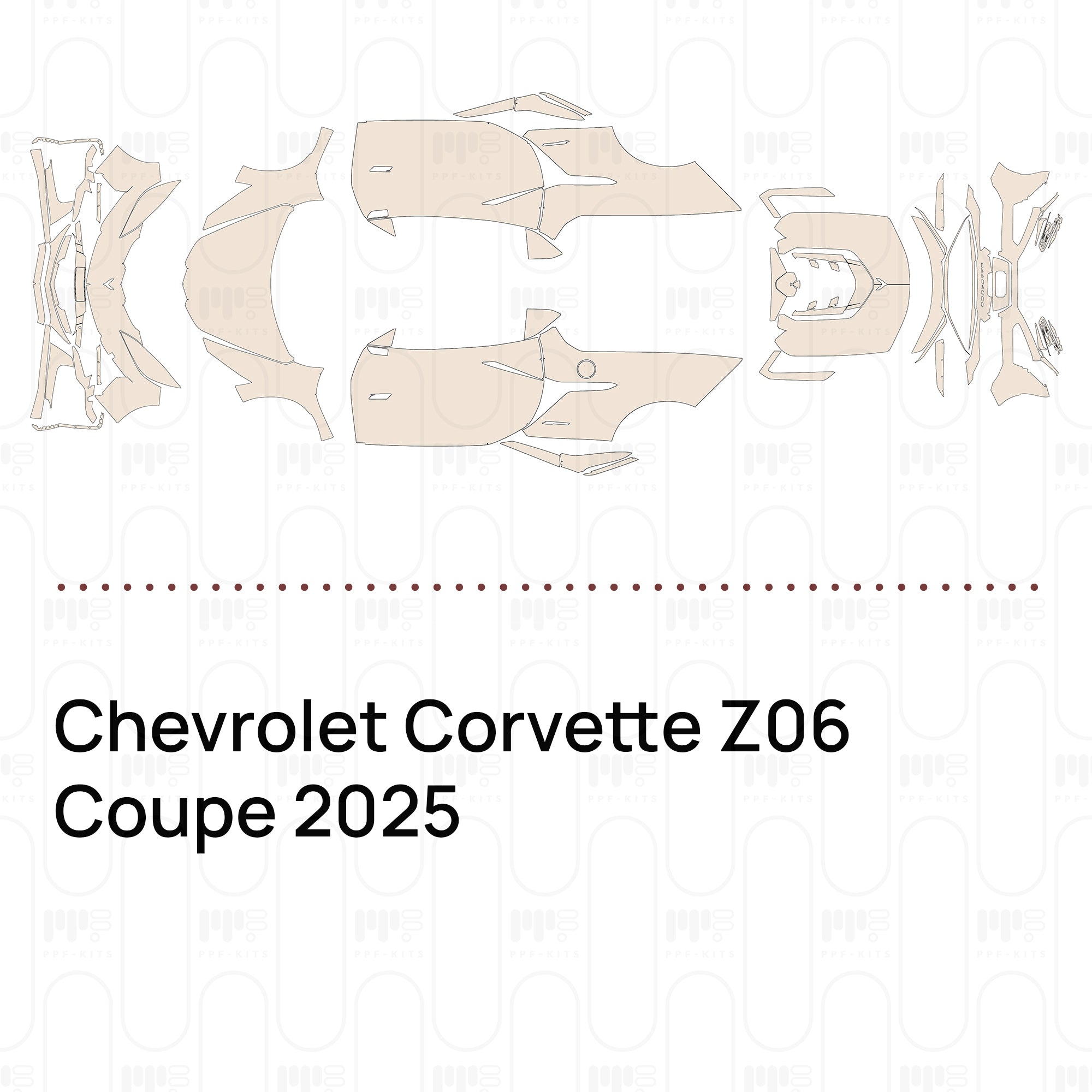 Pre-Cut Paint Protection Film PPF for Chevrolet Corvette Z06 Coupe 2025 ...