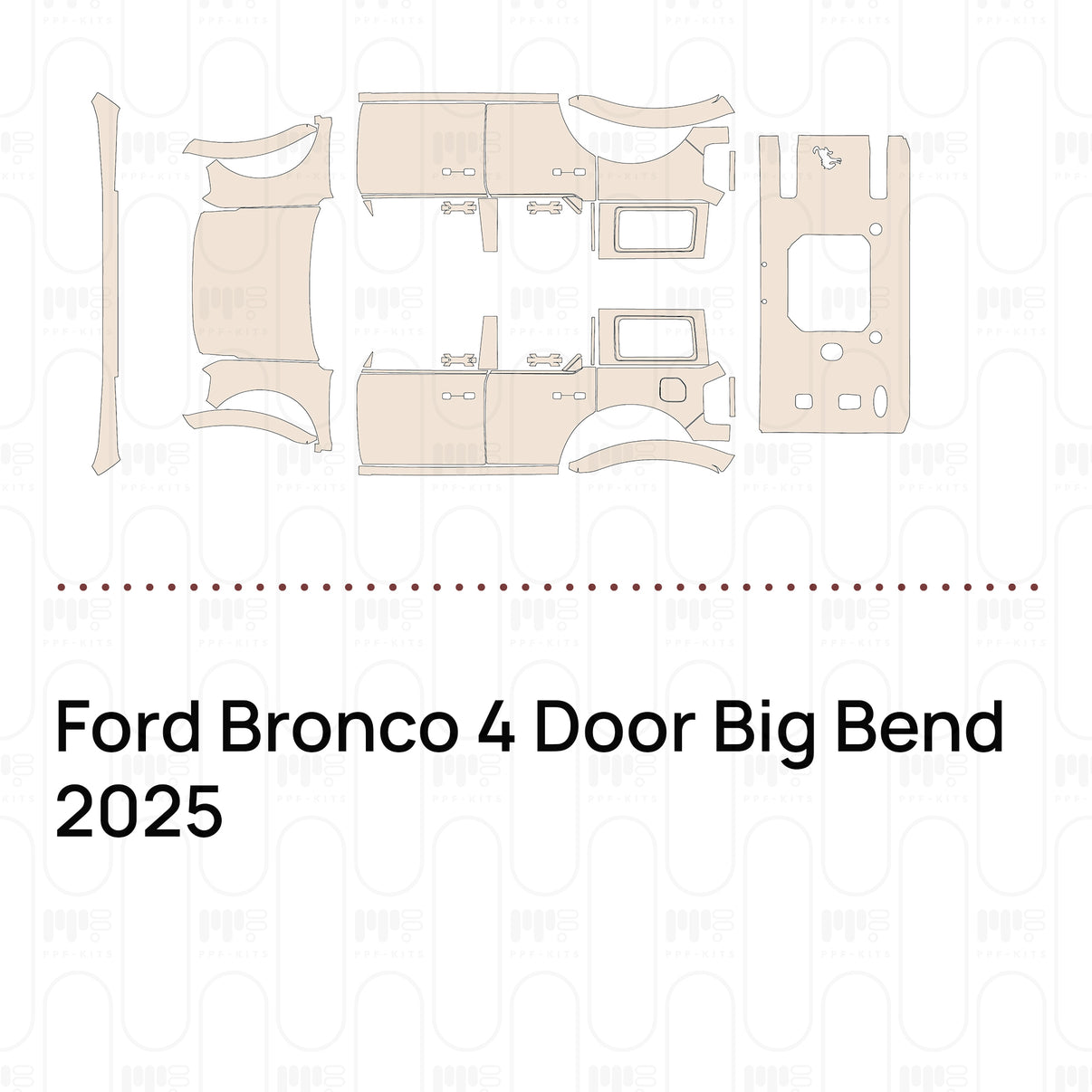 Pre-Cut Paint Protection Film PPF for Ford Bronco 4 Door Big Bend 2025 ...