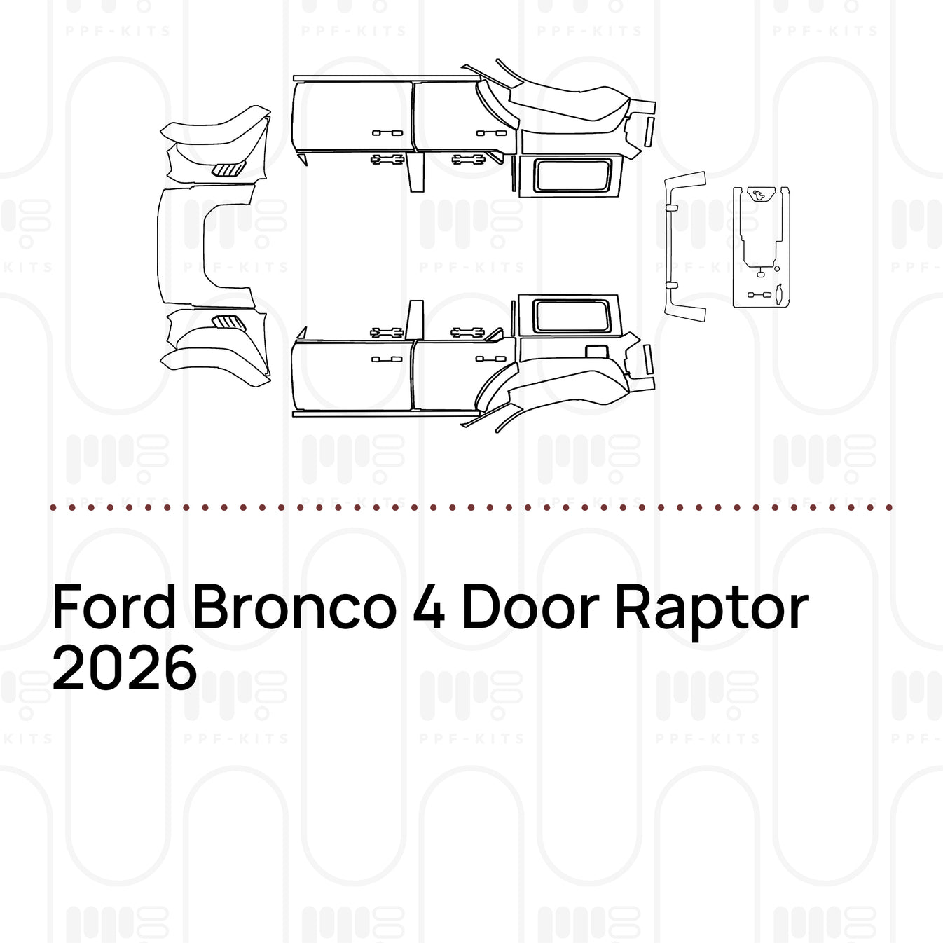 Pre-Cut Paint Protection Film PPF for Ford Bronco 4 Door Raptor 2026 ...