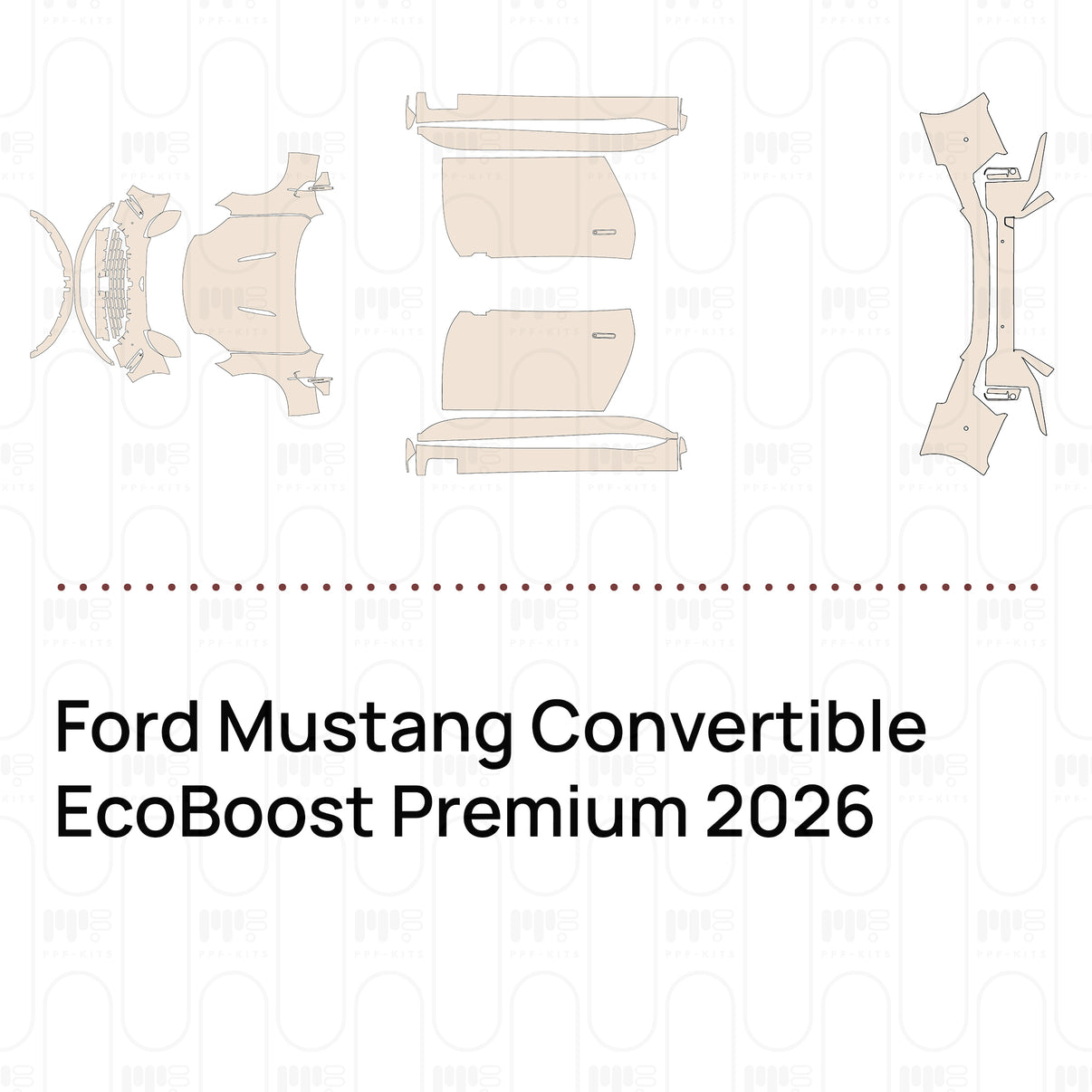 Pre-Cut Paint Protection Film PPF for Ford Mustang Convertible EcoBoost ...