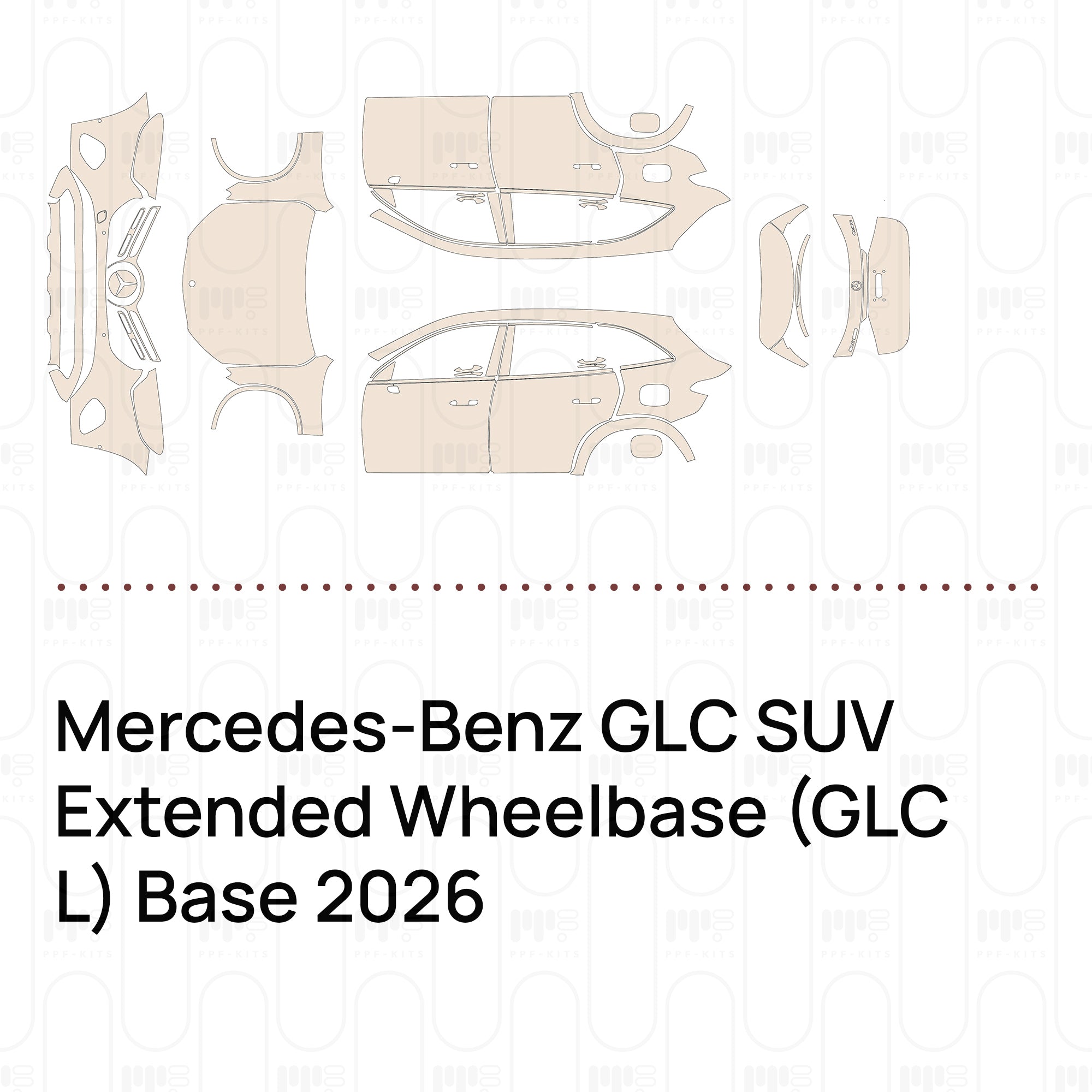 Pre-Cut Paint Protection Film PPF for Mercedes-Benz GLC SUV Extended ...